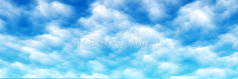 Colorful Panoramic Landscape: Blue Sky and Fluffy Clouds. Stock ...