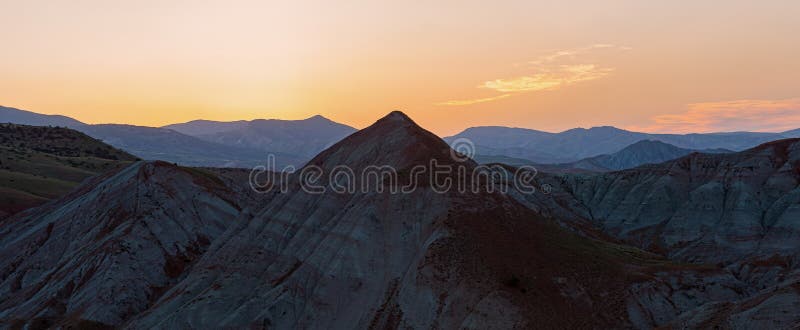 Colorful Panoramic Sunset in the Highlands Stock Photo - Image of ...