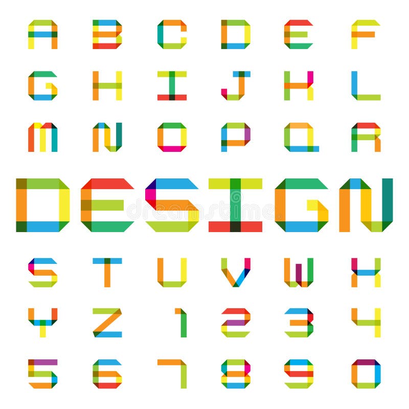Colorful paper alphabet stock vector. Illustration of illustraton ...