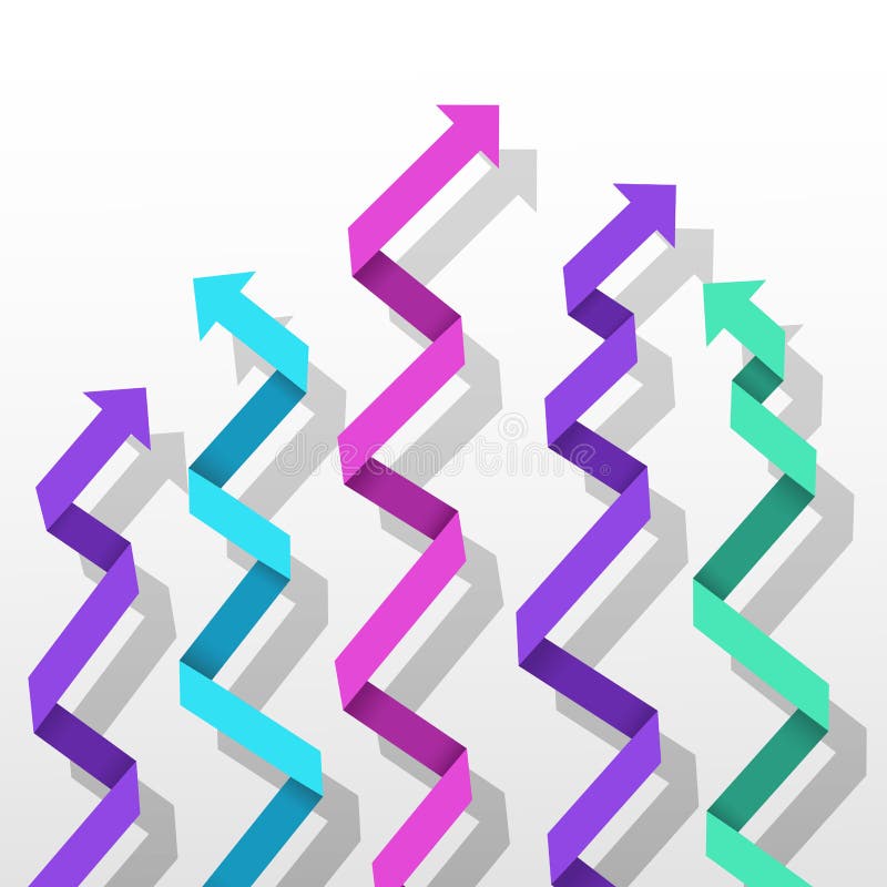 Colorful paper arrows stock illustration. Illustration of arrow - 47577156