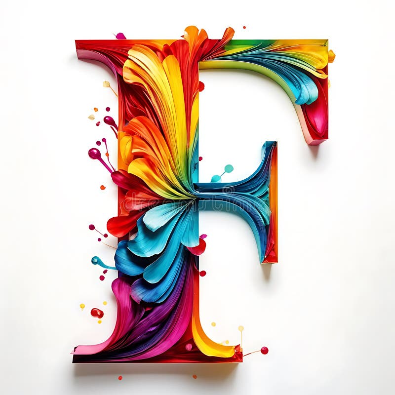 Colorful Paper Art Letter F Stock Photo - Image of creative, texture ...