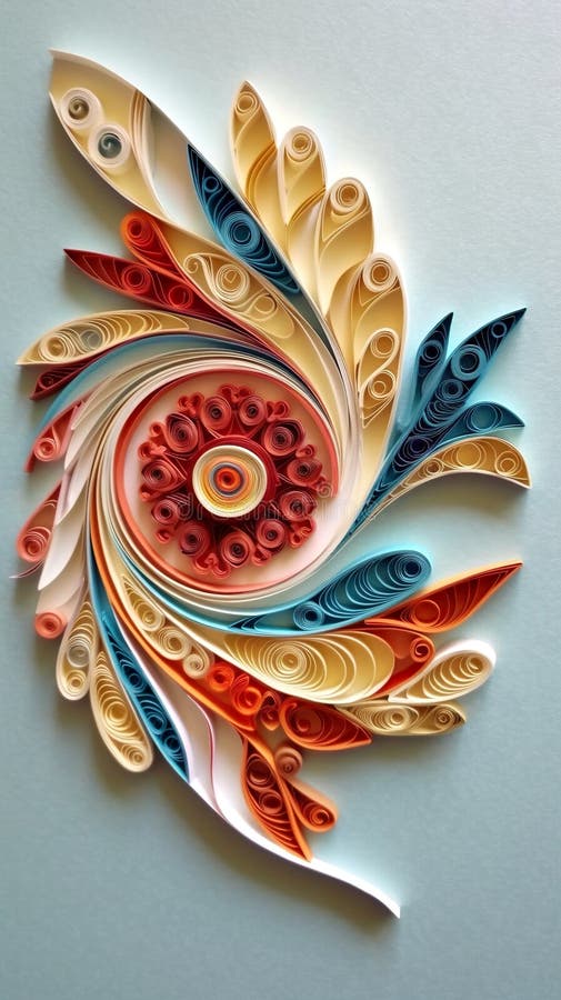 A Colorful Paper Art Piece with a Spiral Design. Generative AI Image ...