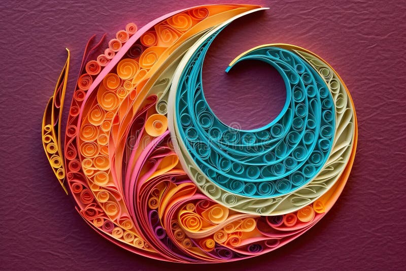 A Colorful Paper Art of a Spiral Design. Generative AI Image. Stock ...