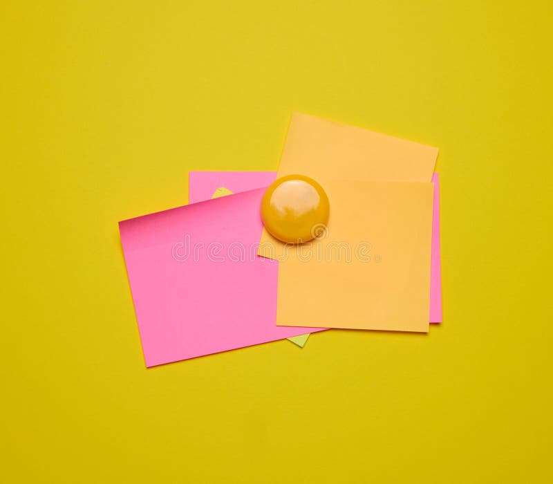 Colorful Paper Blank Stickers Attached with a Button, Space for Notes ...