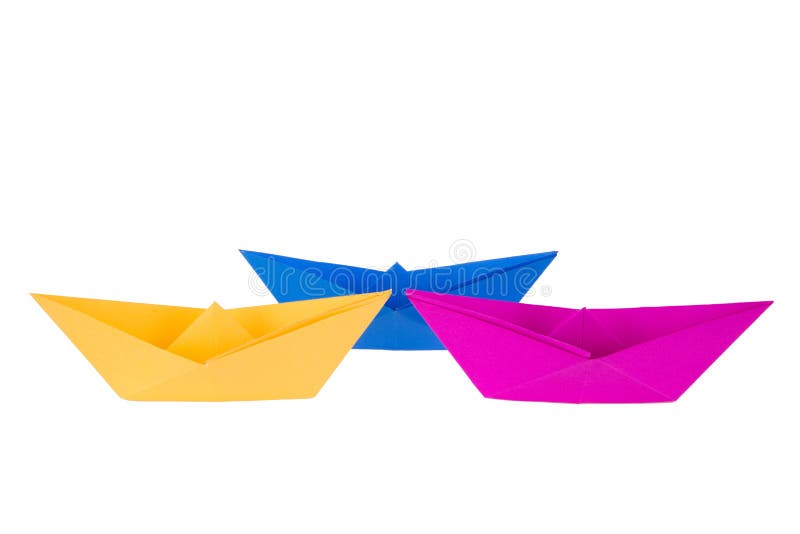 Colorful paper boats stock photo. Image of origami, colored - 58325920
