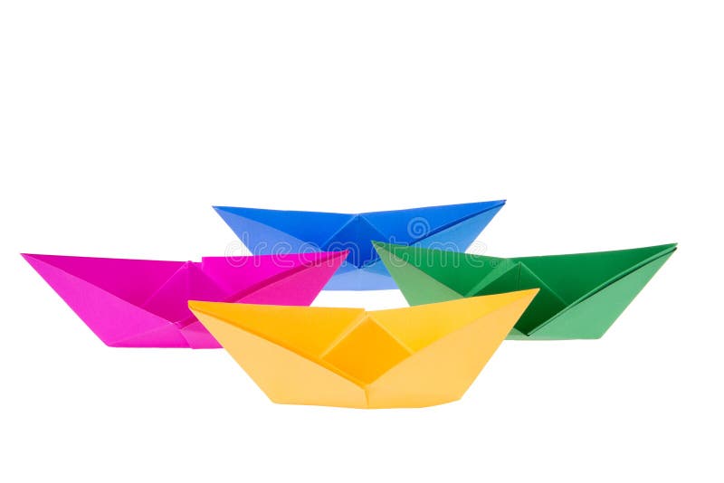 Colorful paper boats stock photo. Image of origami, colored - 58325920