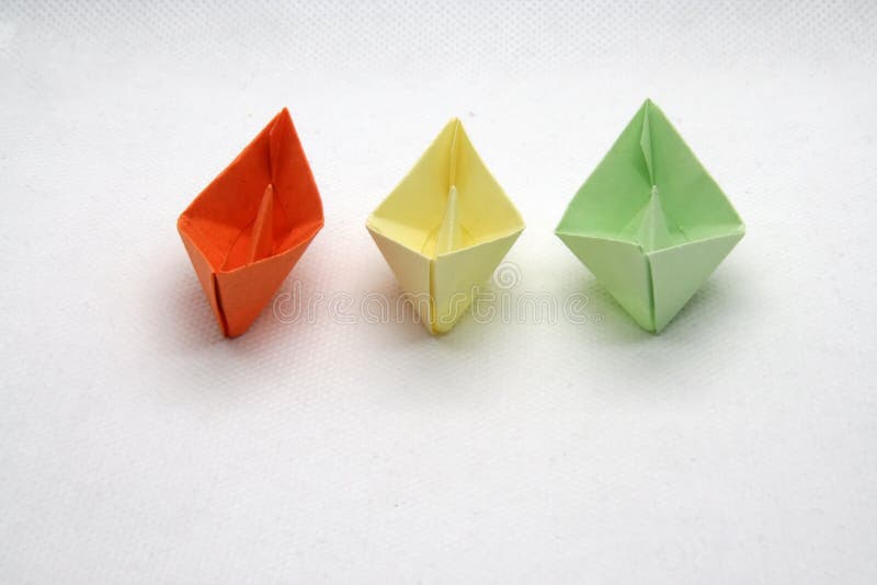 Colorful Paper Boats. Paper Boats in a Various Colors. Stock Image ...