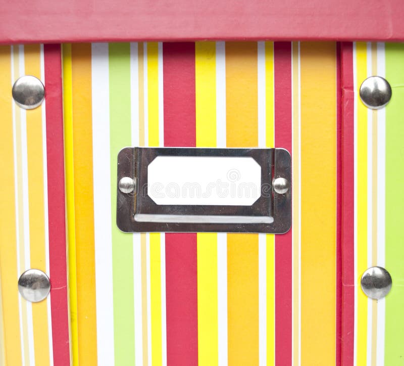 Colorful Paper Box with Empty Tag Stock Photo - Image of detail ...