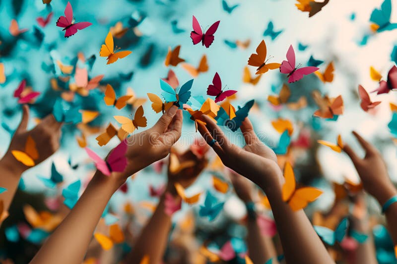 Flying Paper Butterflies Stock Illustrations – 3,939 Flying Paper ...