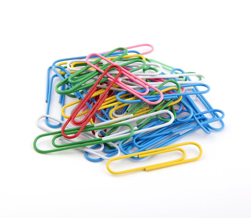 Colorful paper clips. stock image. Image of documents - 19319753