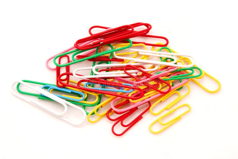 Paper Clips, Made of Iron, are Curved in a White Background Stock Photo ...