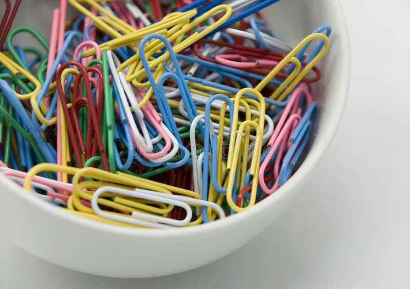 Colorful paper clips stock image. Image of colours, coloured - 4569257