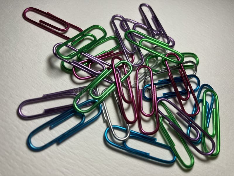 Colorful paper clips stock photo. Image of clips, notepaper - 268118310