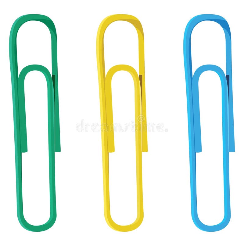 Colorful paper clips, icon stock vector. Illustration of sticker ...