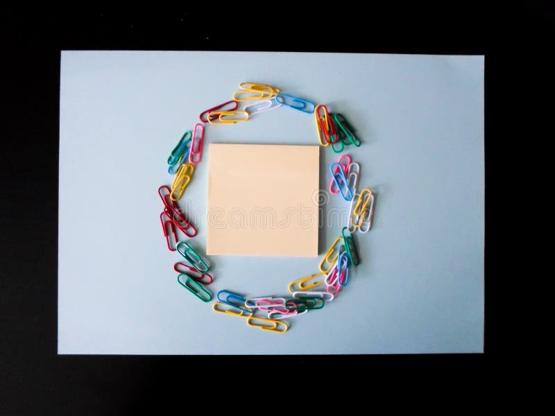 Colorful Paper Clips on a White Background in the Form of a Circle in ...