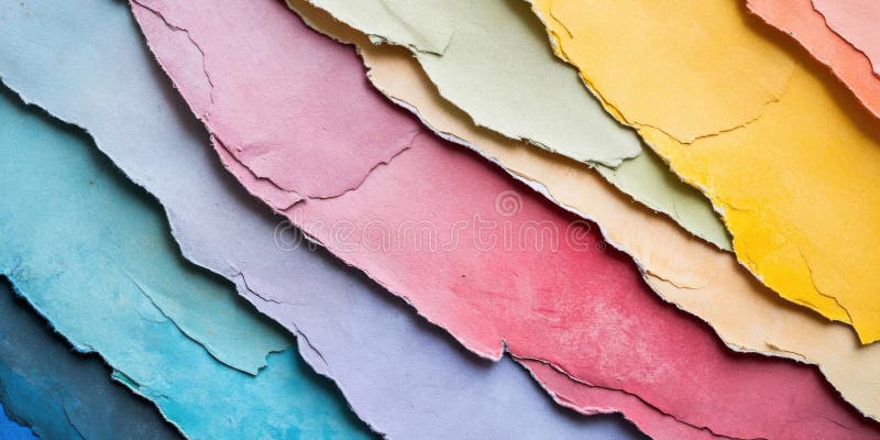 Colorful Paper Creates Abstract Art with Torn Edges and Texture ...