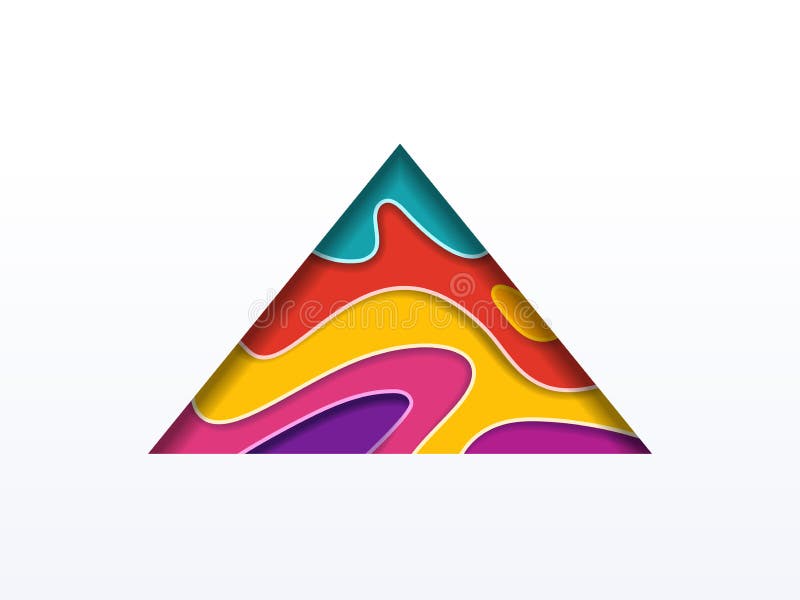 Colorful Paper Cut Illustration on a Triangle. Vector Illustration ...