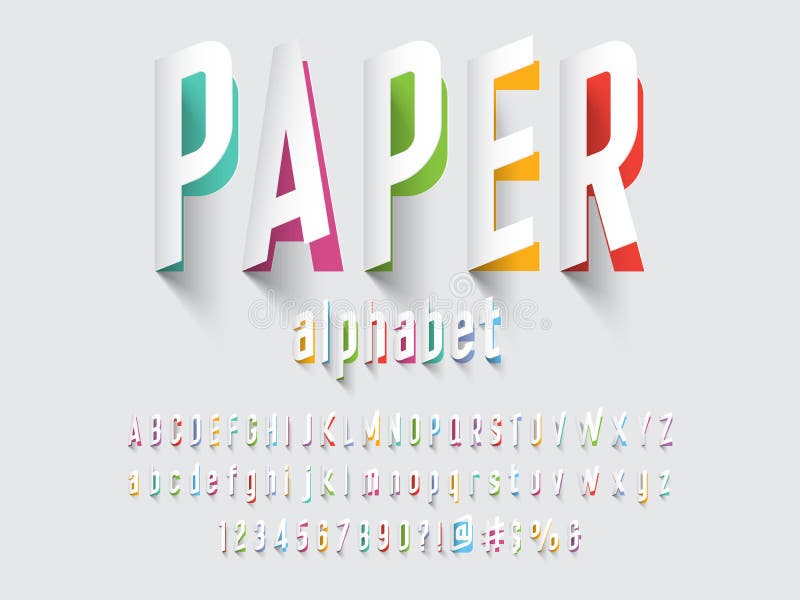 Paper cut font stock vector. Illustration of graphic - 191120849
