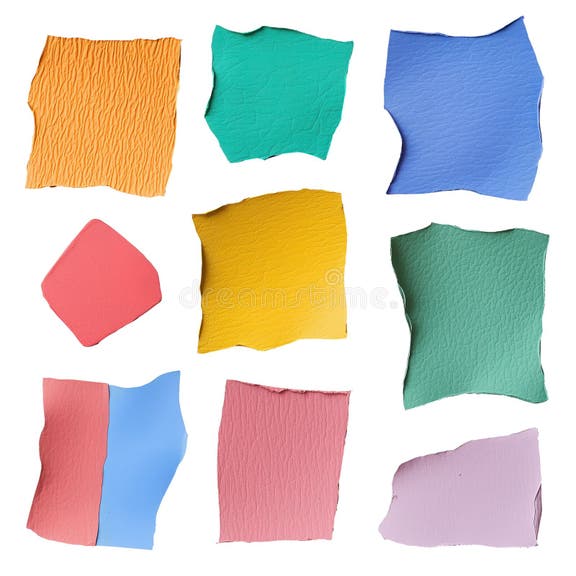 Colorful Paper Cuts with Rough Edges and Texture. Stock Image ...