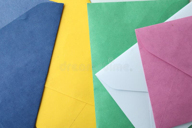 Colorful Paper Envelopes As Background, Top View Stock Photo - Image of ...