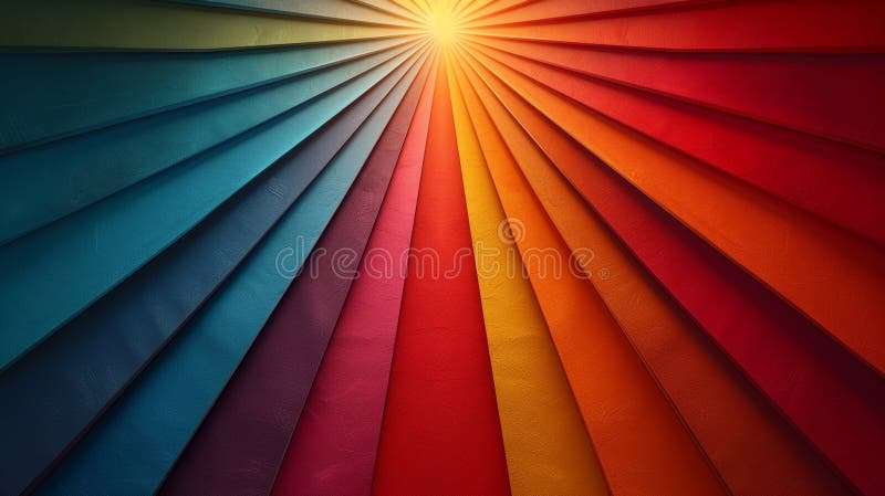 Colorful Paper Fan Design with Sunburst Effect Stock Illustration ...