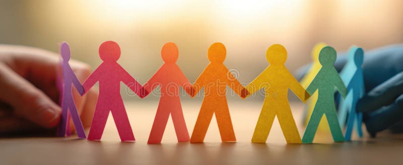 The Colorful Paper Figures Symbolize Unity and Collaboration in a ...