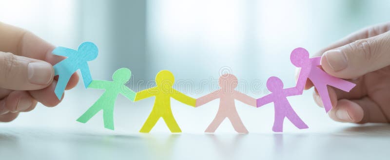 The Colorful Paper Figures Symbolize Unity and Collaboration among ...