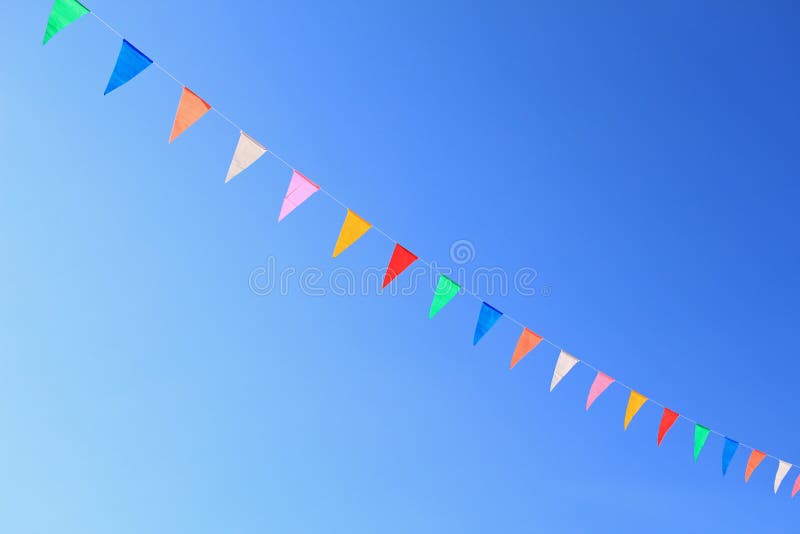 Colorful Paper Flag with Blue Sky Stock Photo - Image of culture ...
