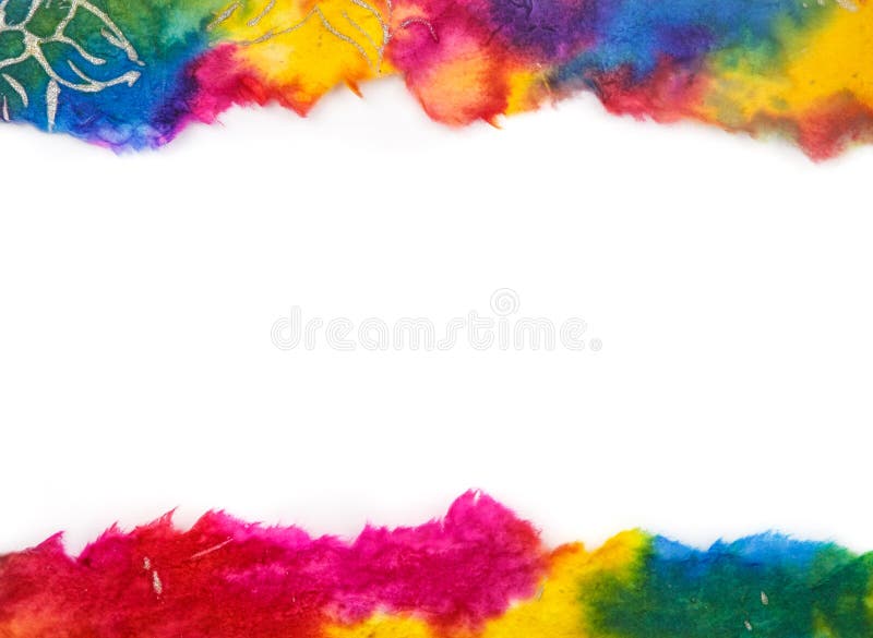 Colorful Paper Frame on Top and Bottom with Blank Stock Image - Image ...