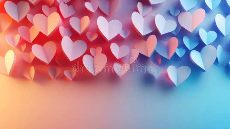 Colorful Paper Hearts Background Design Image Stock Illustration ...