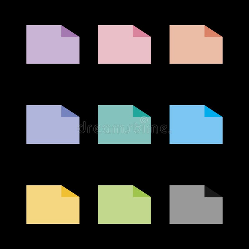 Colorful Paper Icon Set. Paper Logo Vector Stock Illustration ...