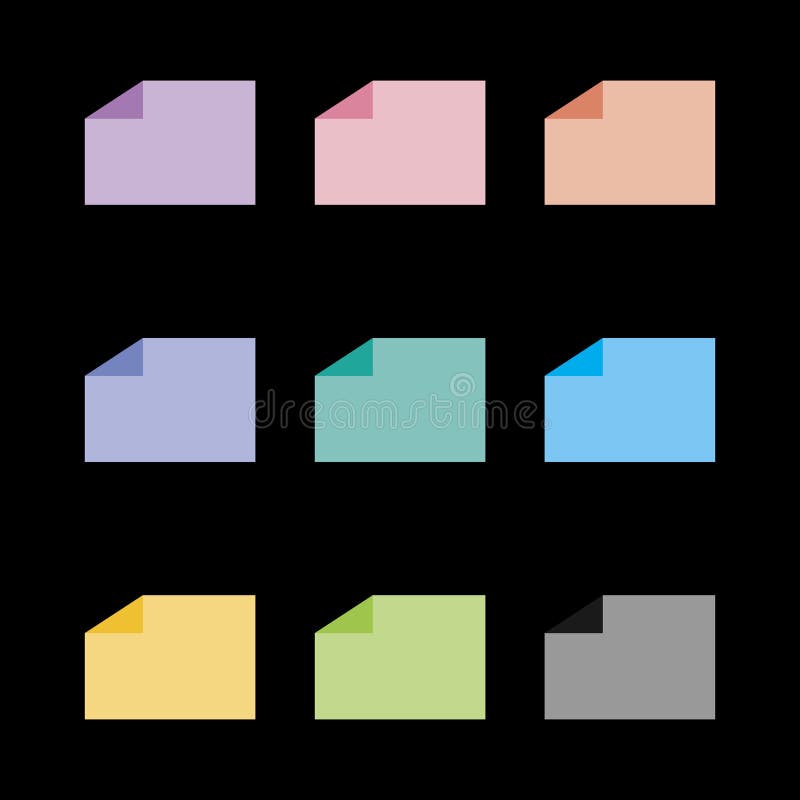 Colorful Paper Icon Set. Paper Logo Vector Stock Illustration ...