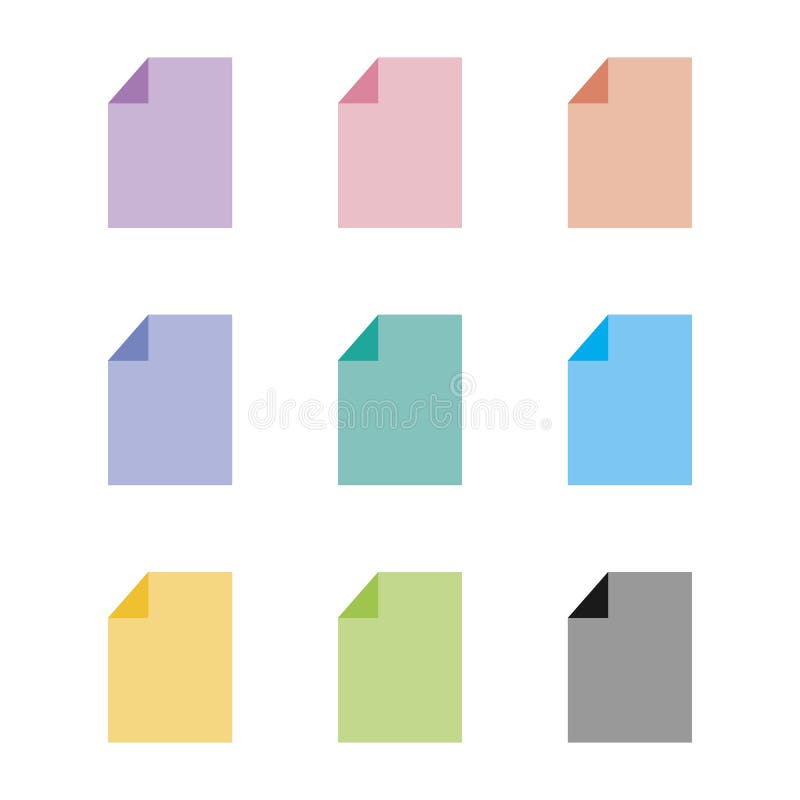 Colorful Paper Icon Set. Paper Logo Vector Stock Illustration ...