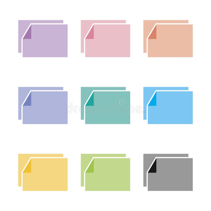 Colorful Paper Icon Set. Paper Logo Vector Stock Illustration ...