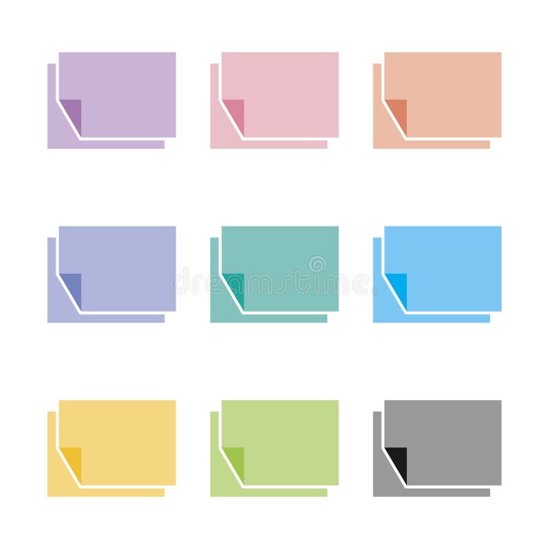 Colorful Paper Icon Set. Paper Logo Vector Stock Illustration ...