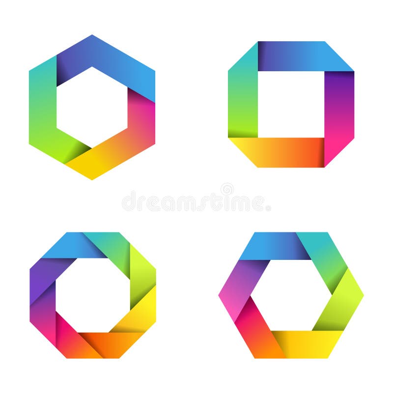 Colorful paper icons stock vector. Illustration of colors - 41265093