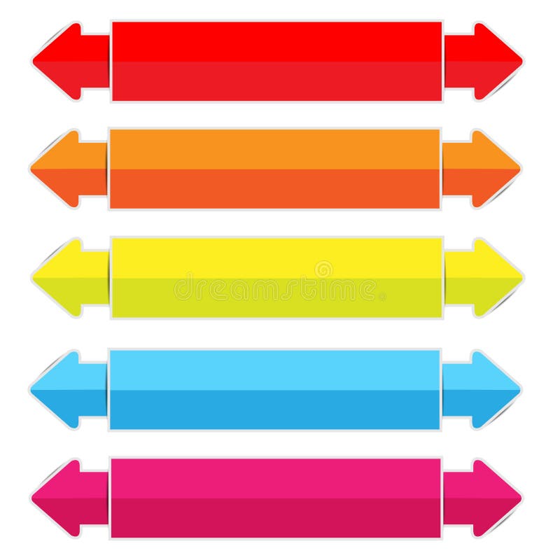 Colorful Paper Labels with Arrows Stock Illustration - Illustration of ...