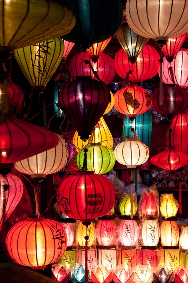 Colorful Chinese lanterns stock image. Image of hand - 12436865
