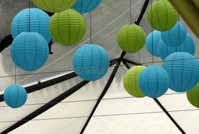 Colorful paper lanterns stock photo. Image of decoration - 5580334