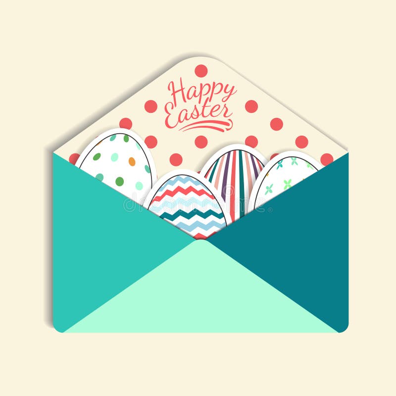 Colorful Paper Mail Envelope with a Easter Egg, Vector Stock Vector ...