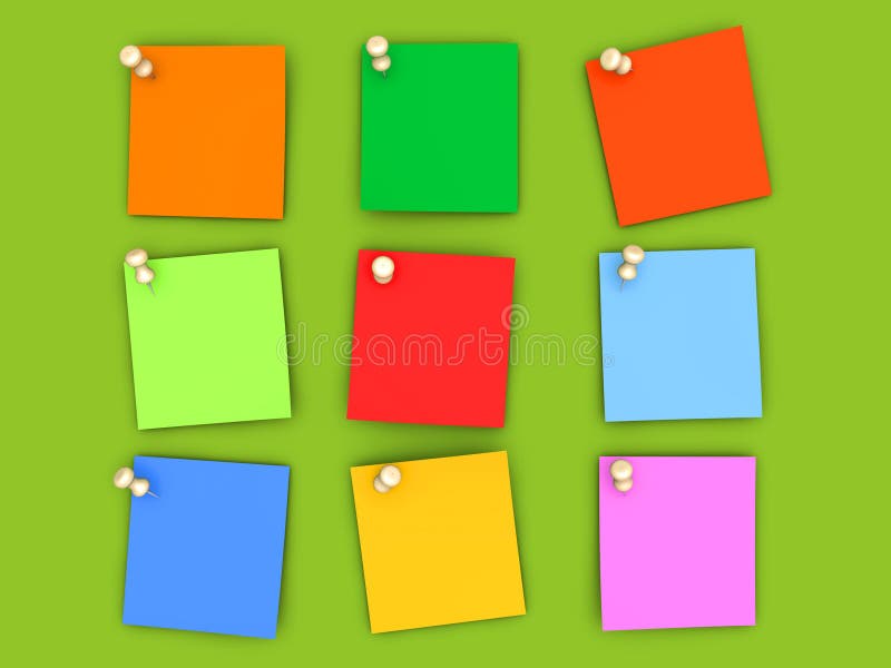 Colorful paper notes stock illustration. Illustration of notepaper ...