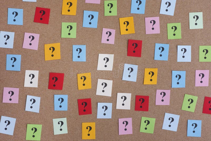 Colorful Paper Notes with Question Marks Stock Photo - Image of paper ...