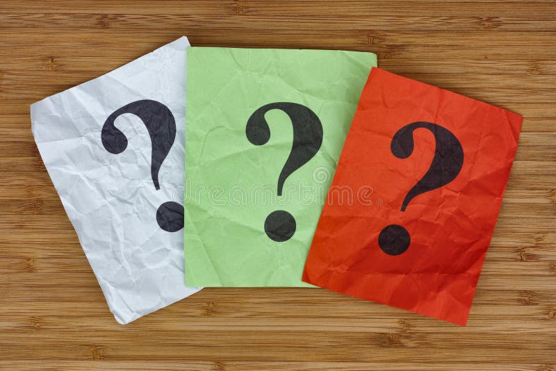 Colorful Paper Notes with Question Marks Stock Photo - Image of asking ...