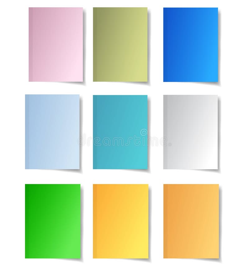 Colorful paper notes. stock illustration. Illustration of note - 33862625