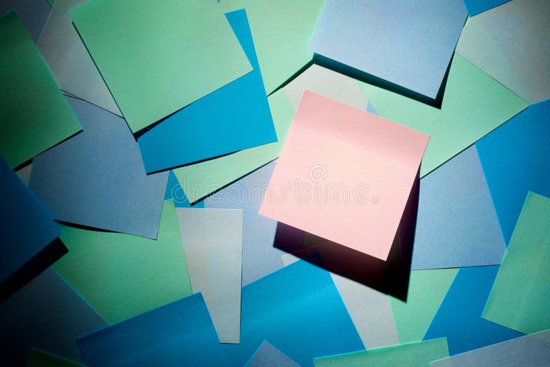 Colorful Paper Notes on a Table Stock Photo - Image of office, note ...