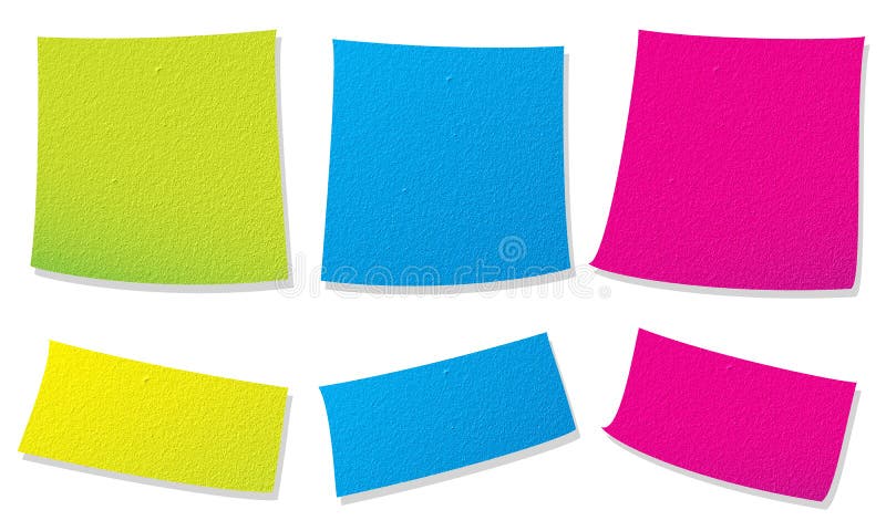 Colorful paper notes stock illustration. Illustration of attached ...