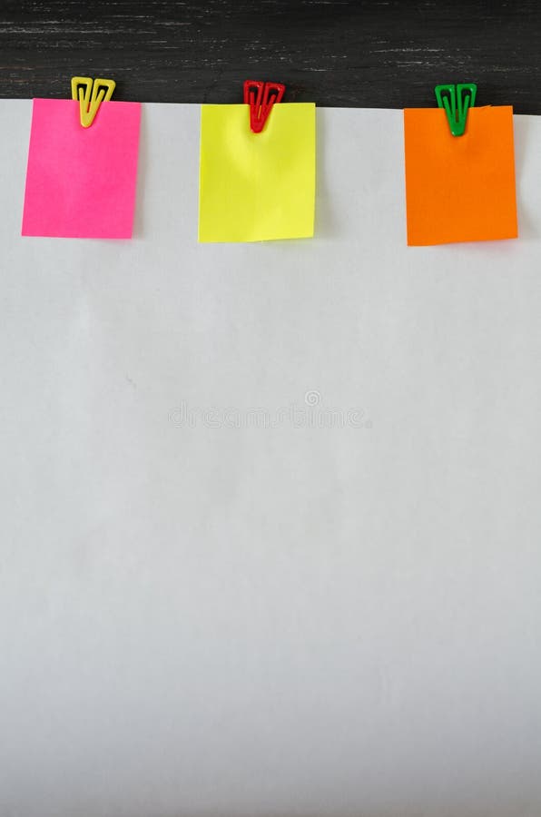 Empty Colorful Post Its on the Wall Stock Image - Image of colorful ...