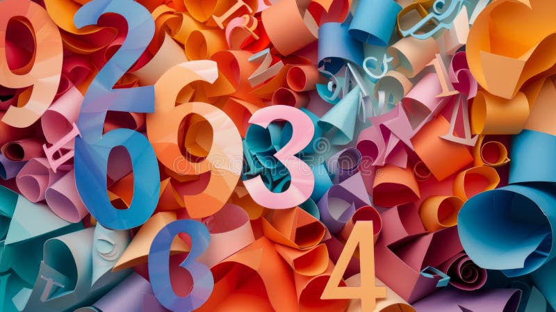Colorful Paper Numbers in Artistic Composition Stock Photo - Image of ...