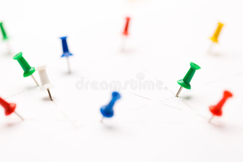 Colorful Paper Pins Attached Stock Photo - Image of paperclip, button ...