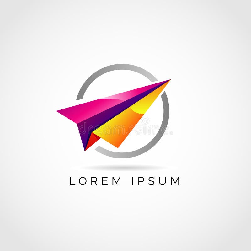 Colorful Paper Plane Logo Symbol Stock Illustration - Illustration of ...